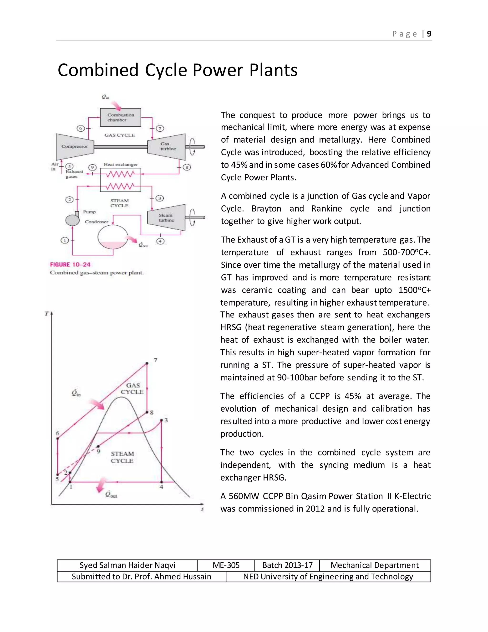 Power Plants and Basic Thermodynamic Cycles | DOCX