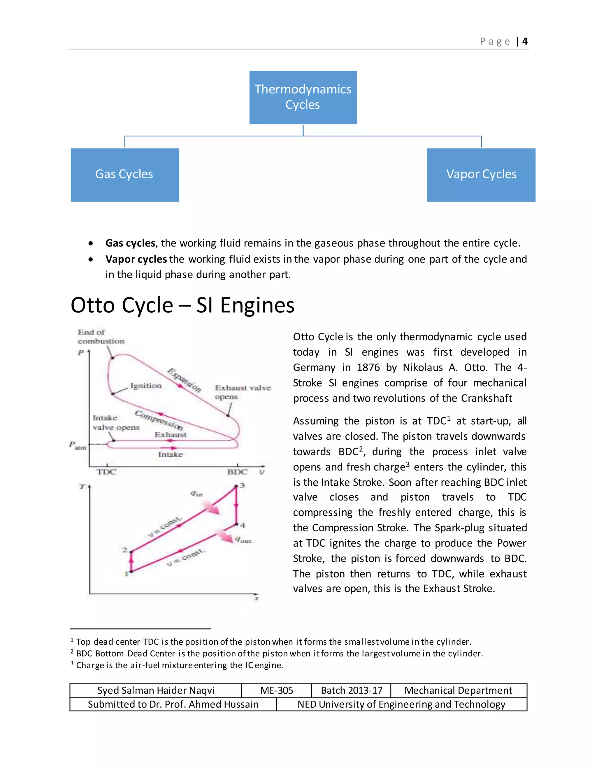 Power Plants and Basic Thermodynamic Cycles | DOCX