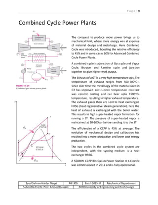 Power Plants and Basic Thermodynamic Cycles | DOCX