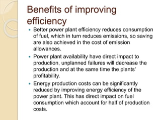 efficiency of various power plants | PPTX