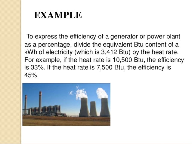 efficiency of various power plants