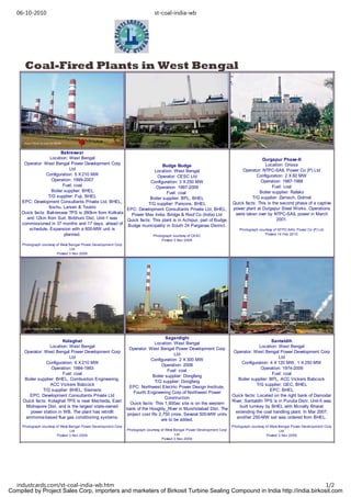 Power Plants in India - Plant Details - For Sealing Compounds for Power ...