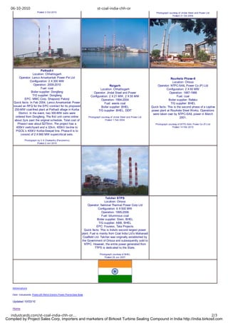Power Plants in India - Plant Details - For Sealing Compounds for Power ...