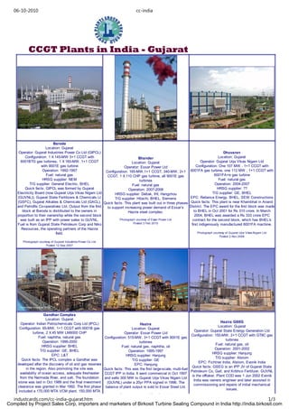 Power Plants in India - Plant Details - For Sealing Compounds for Power ...