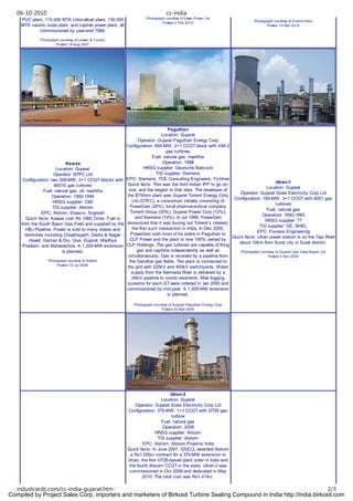 Power Plants in India - Plant Details - For Sealing Compounds for Power ...