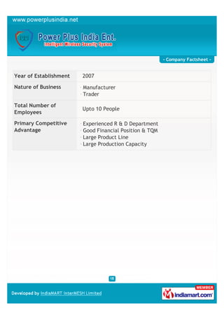 Power Plus India Ent, Ahmedabad, Security Systems | PDF