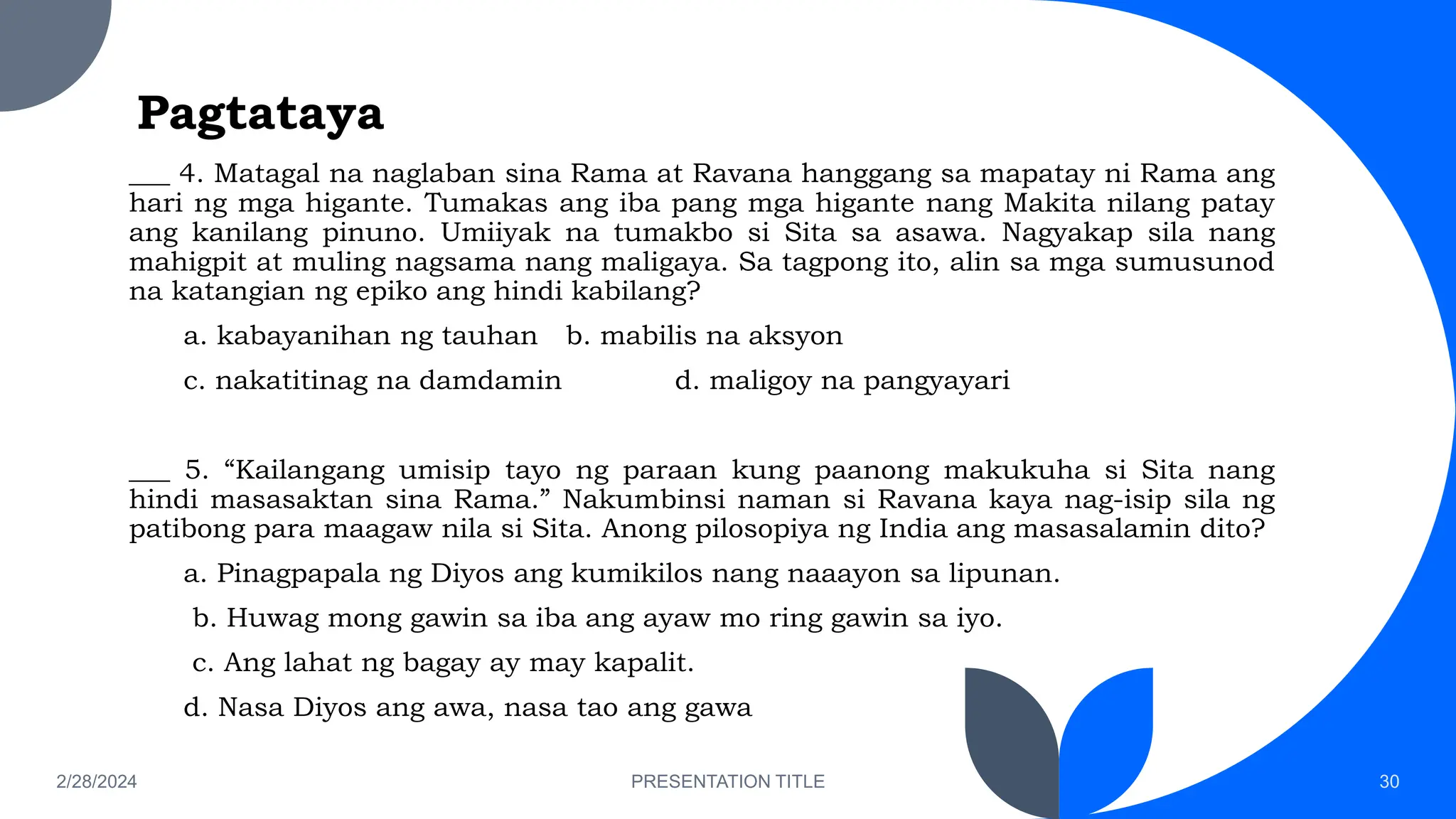 Epiko ni Rama at Sita. Ikatlong Markahan sa Filipino 9 | PPTX