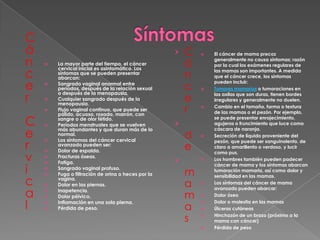 Cancer de mamas y cuello uterino | PPTX