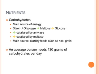 Biology Nutrients PBL | PPT