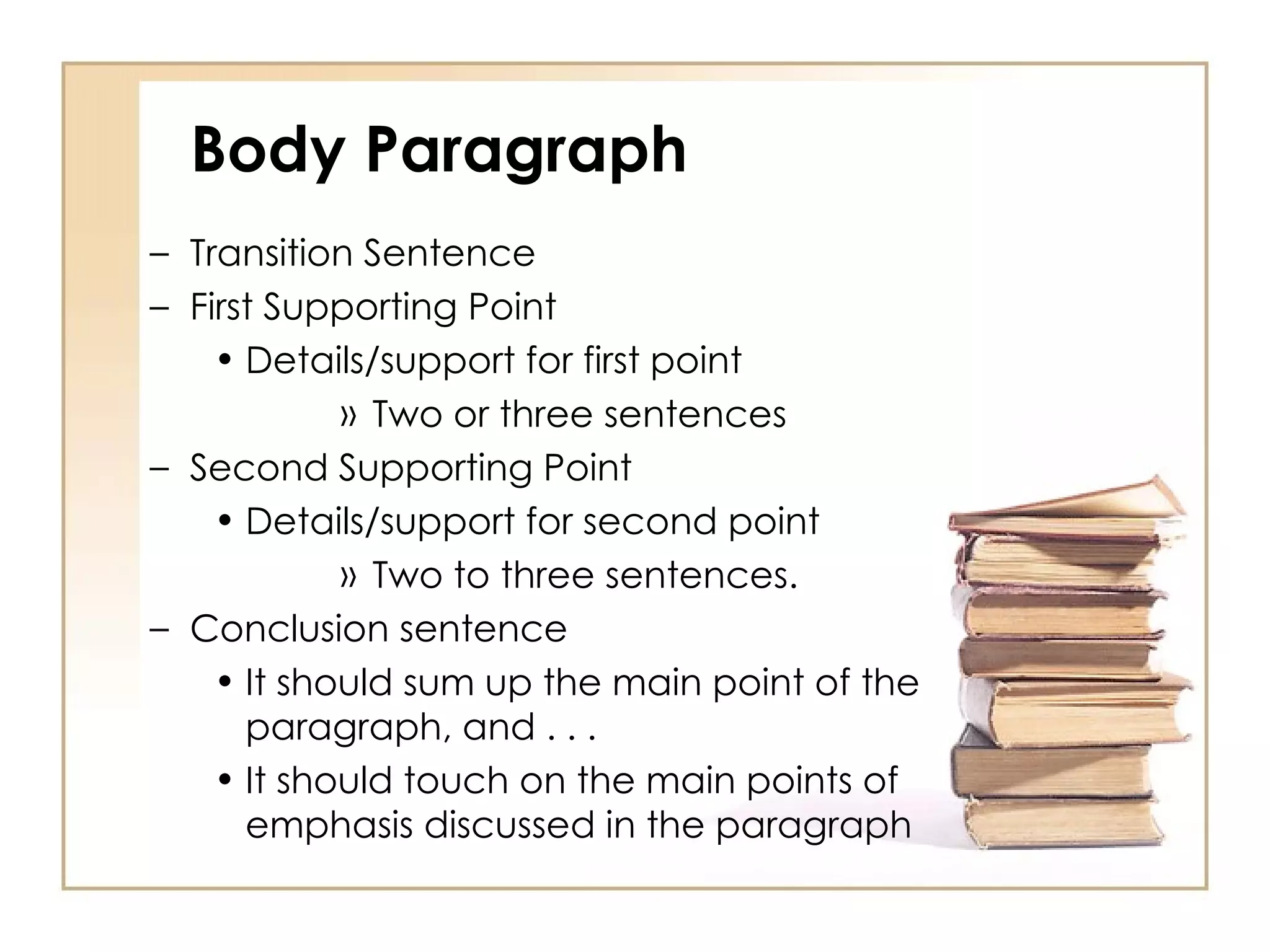 Body Paragraph Powerpoint | PPT