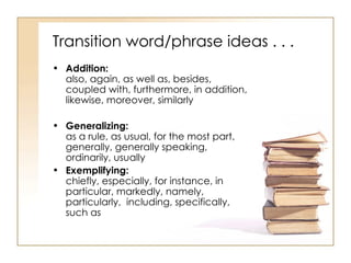 Body Paragraph Powerpoint | PPT