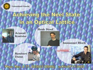 Achieving the Neel state in an optical lattice | PPT