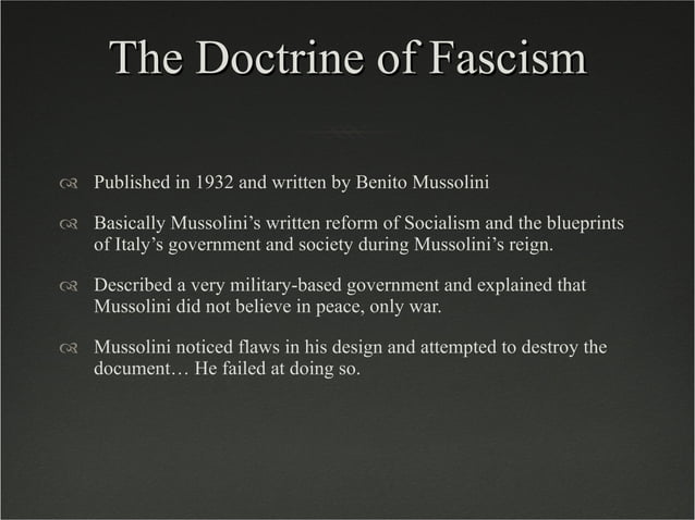 Doctrine of Fascism | PPT
