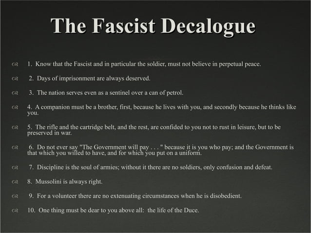 Doctrine of Fascism | PPT