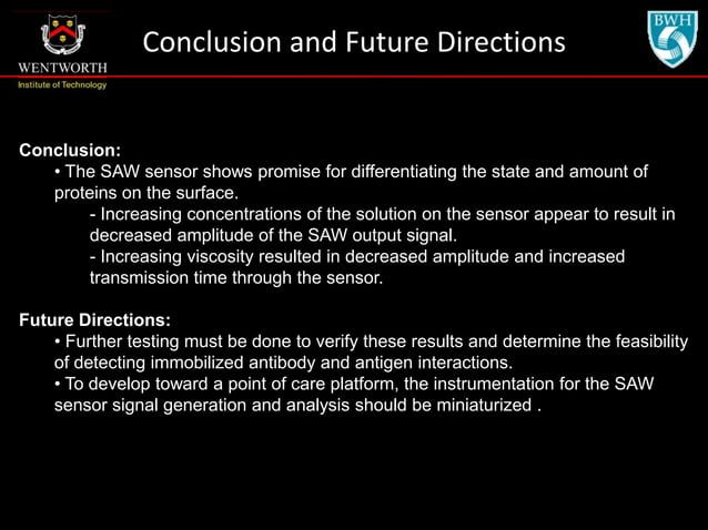 Surface Acoustic Wave Sensor for Protein Detection | PPTX