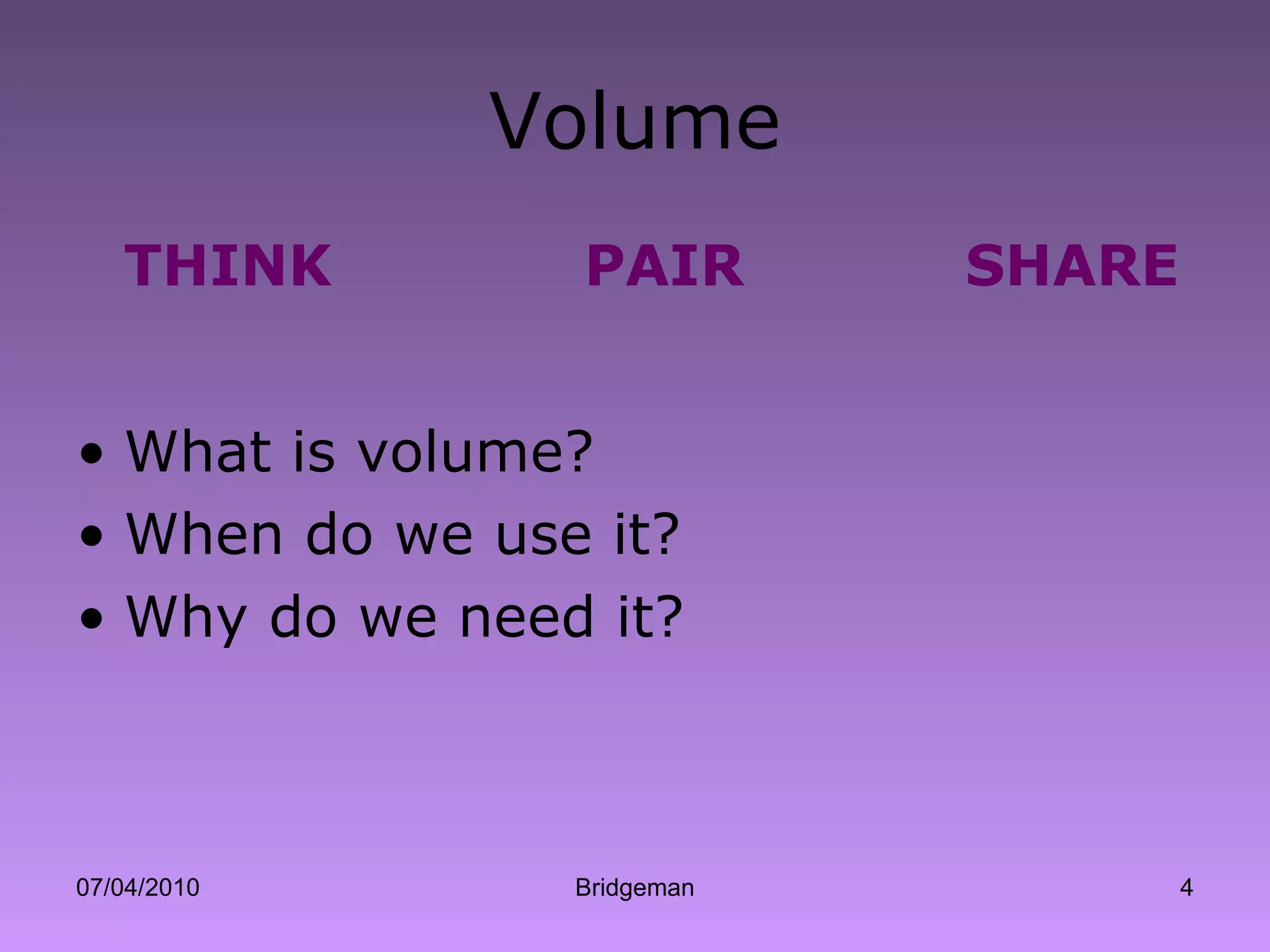 Volume Powerpoint | PPT