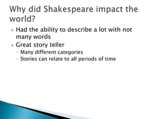 William Shakespeare's Crib | PPTX