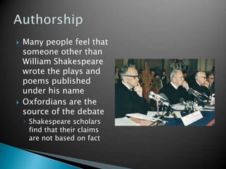 William Shakespeare's Crib | PPTX