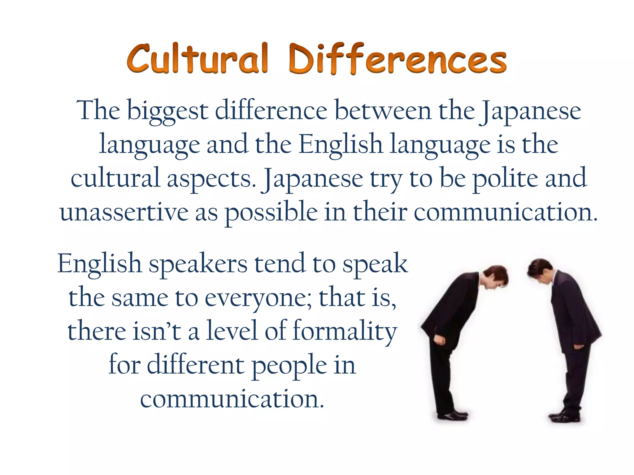 Differences between Japanese and English | PPTX