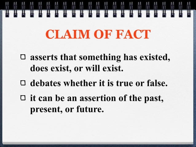 What Is A Claim Of Fact Example