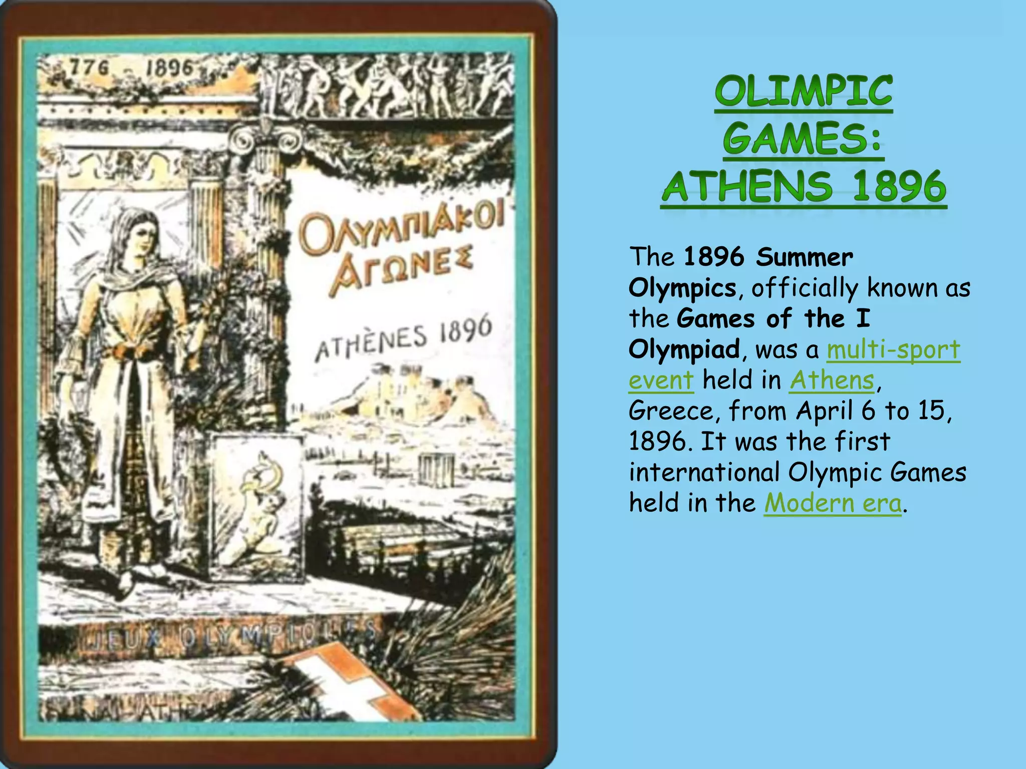 Olympic Games Athens 1896 | PPTX