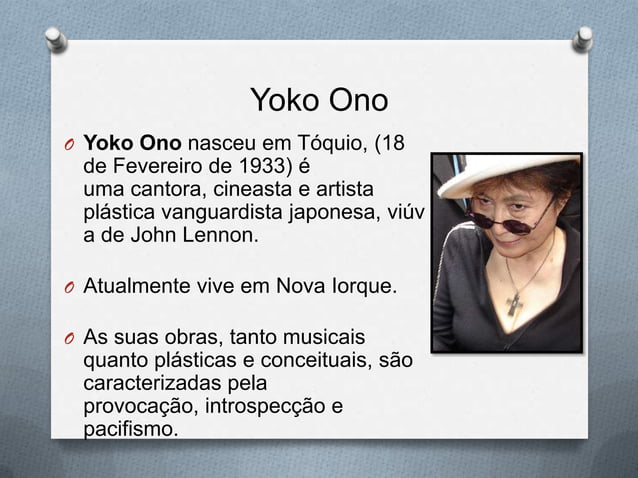 Trabalho sobre Fluxus (Yoko Ono) | PPTX