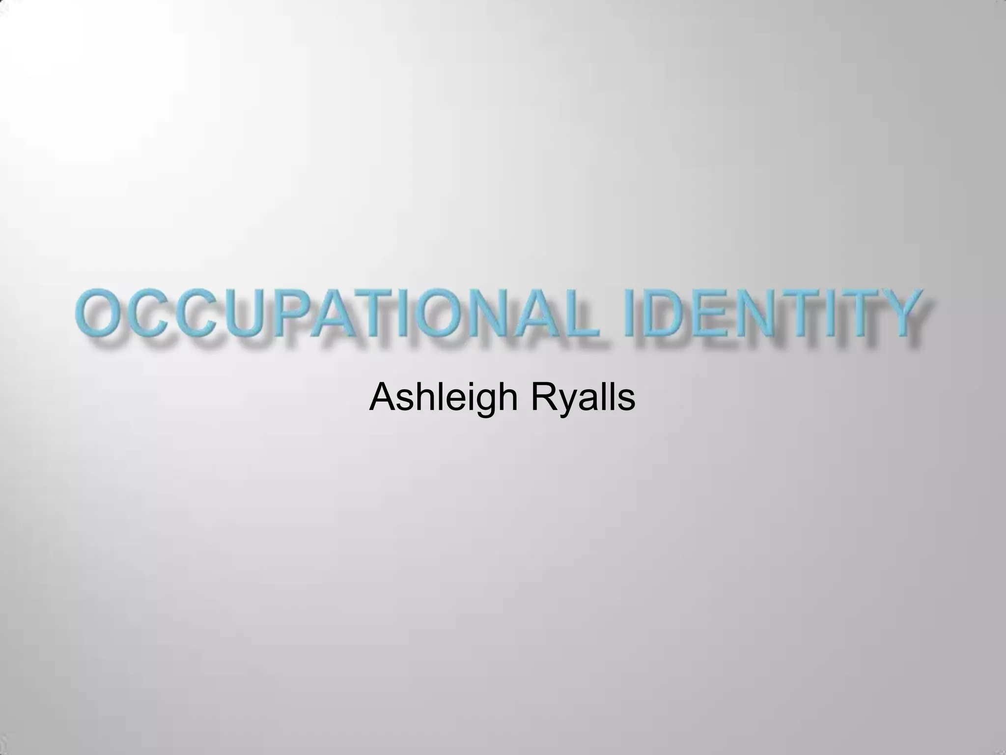 occupational identity | PPT
