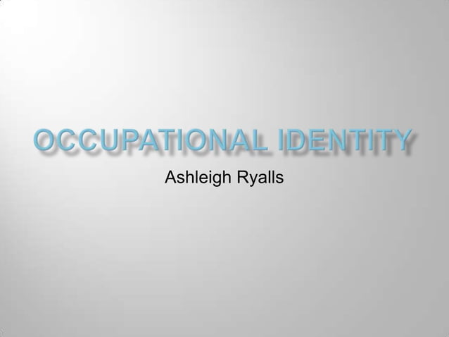 occupational identity | PPT