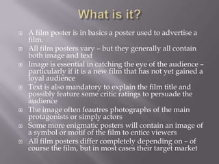 Anatomy of a film poster | PPTX