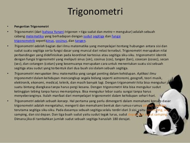 Materi Trigonometri Kelas 10 Lengkap Ppt