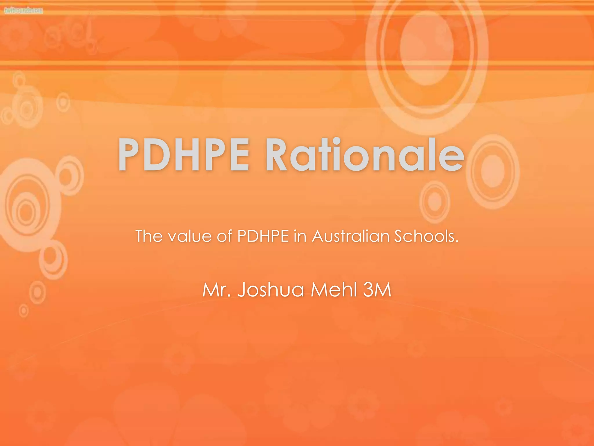 PDHPE Rationale | PPT