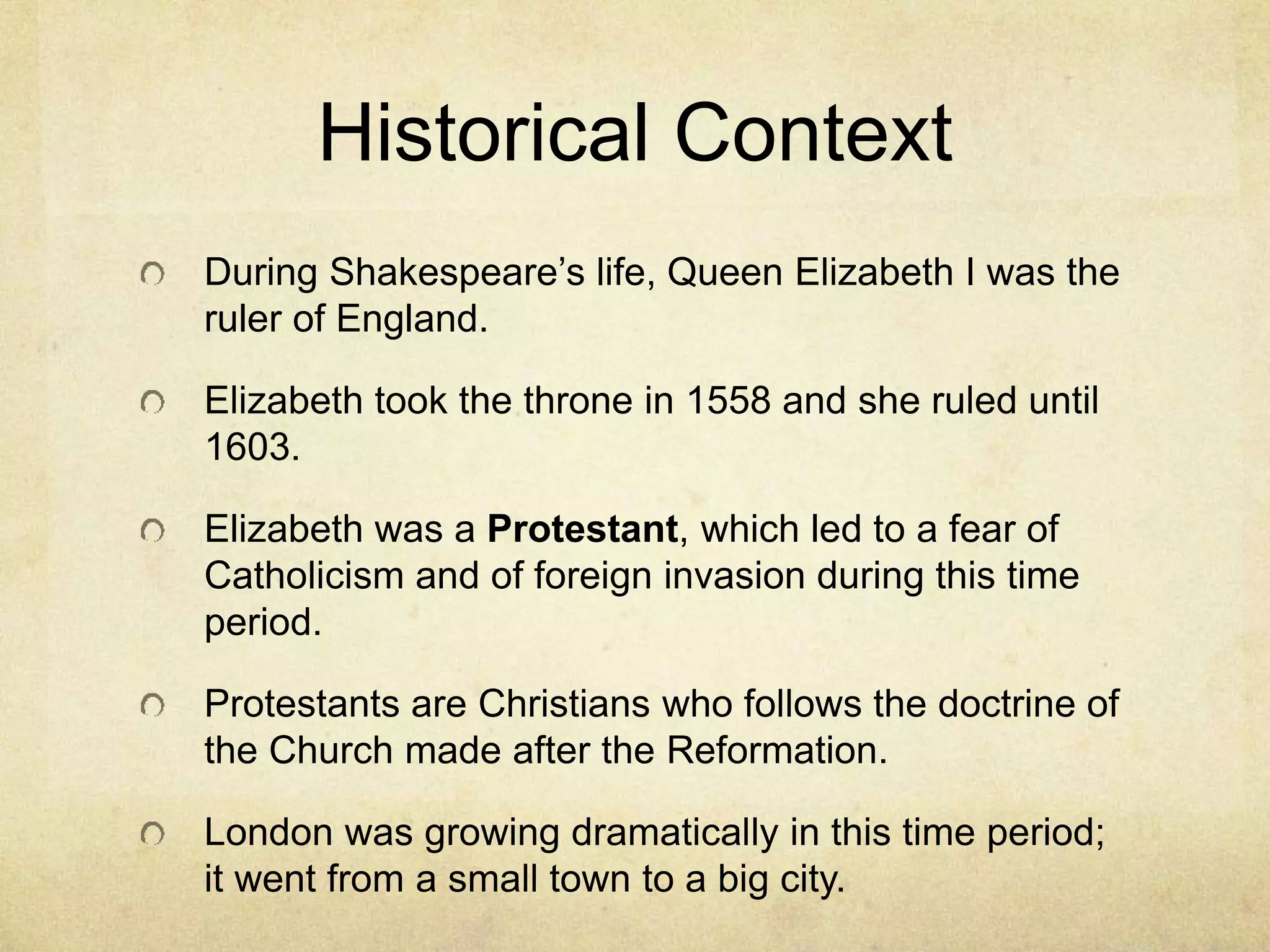 Shakespeare's England | PPTX