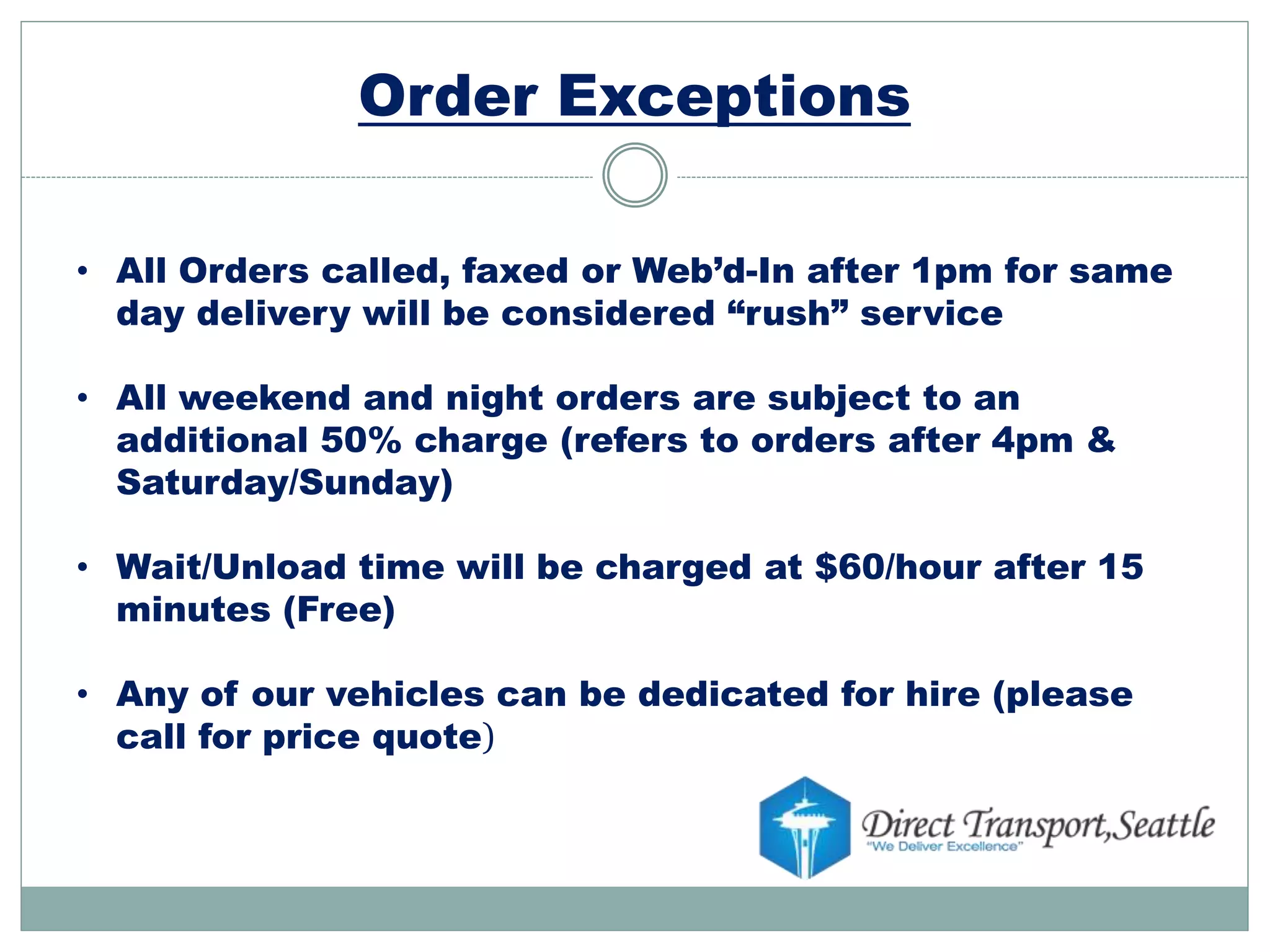 Direct Transport Seattle Services | PPTX