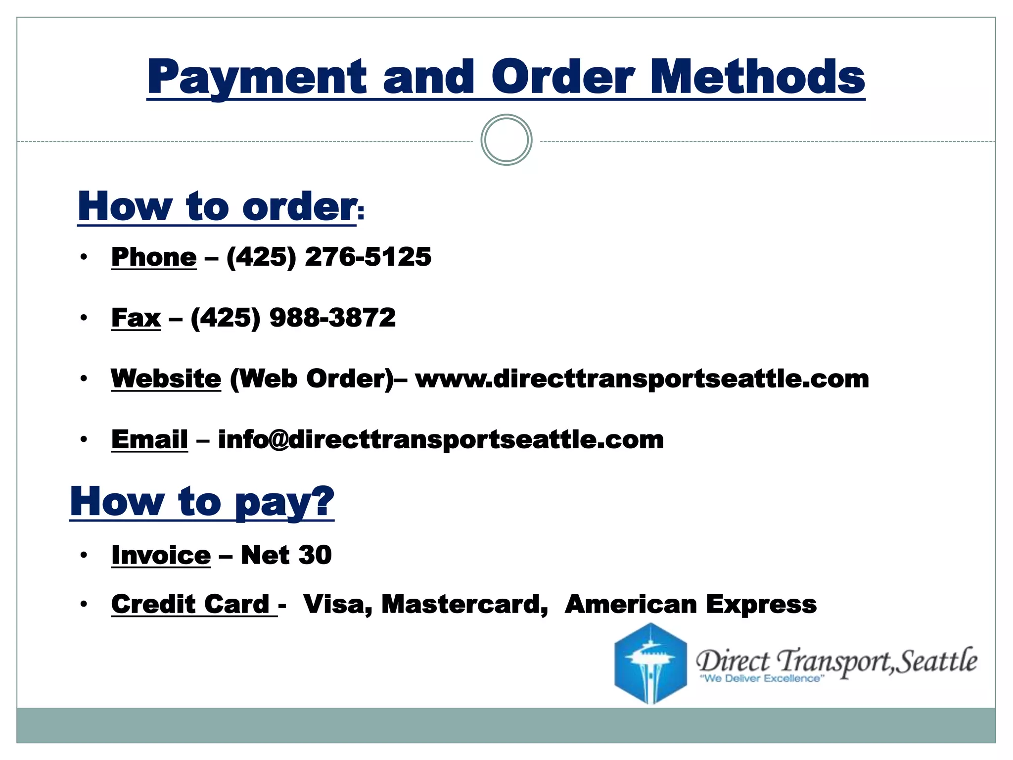 Direct Transport Seattle Services | PPTX