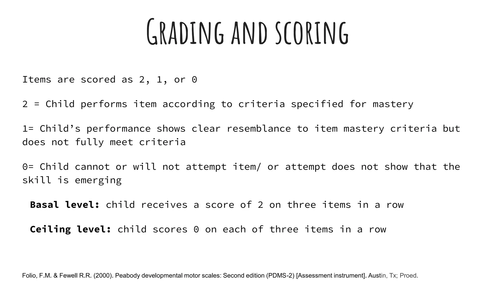 Peabody Developmental Motor Scales (PDMS) - 2 | PPTX