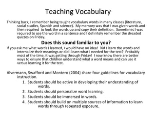 Vocabulary Instruction with Nonfiction | PPT | Educational Assessment ...