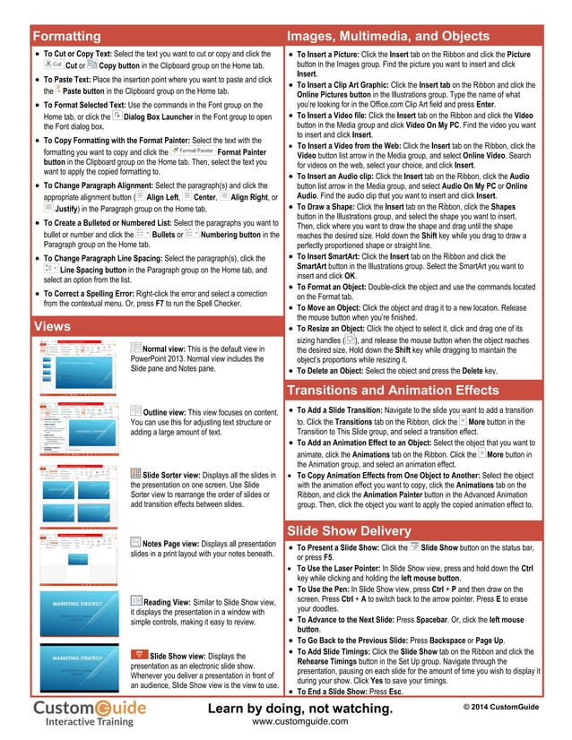 Powerpoint 2013-cheat-sheet | PDF