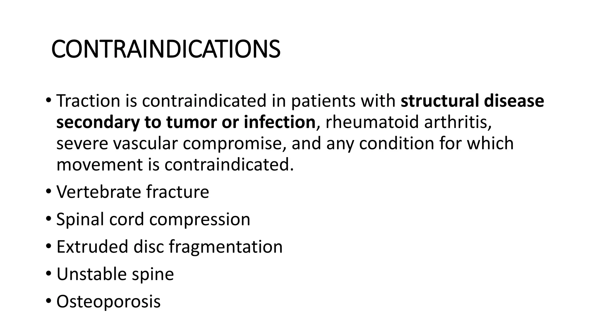 indication and contra-indication cast & traction | PPTX
