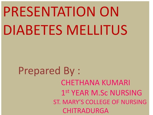powerpoint.pdf on Diabetes mellitus..... | PDF