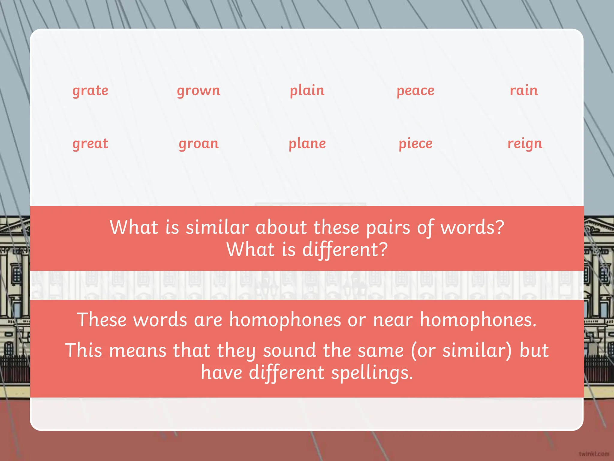Homophones - spelling alternatives and near homophones. | PPT