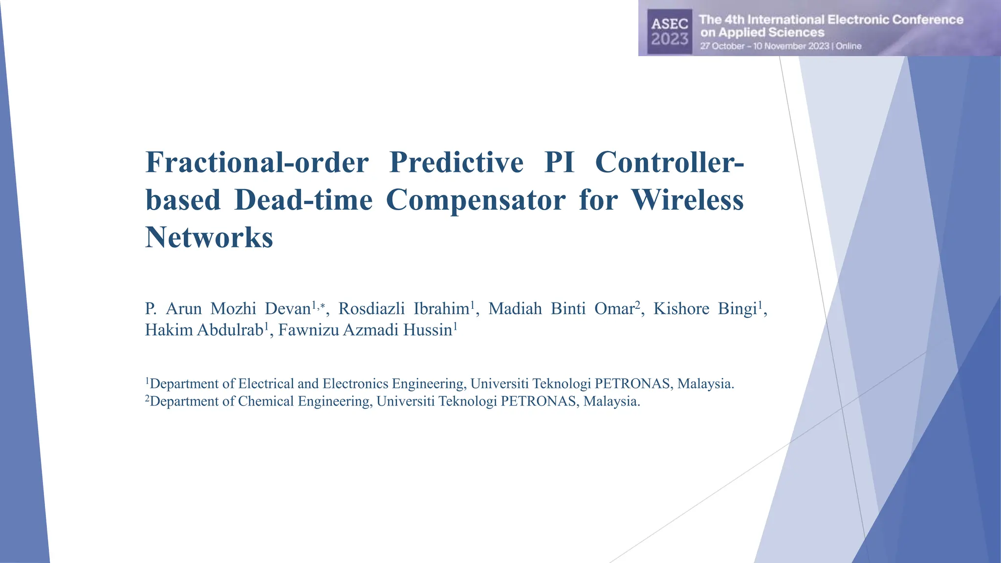 Fractional-order Predictive PI Controller-based Dead-time Compensator ...