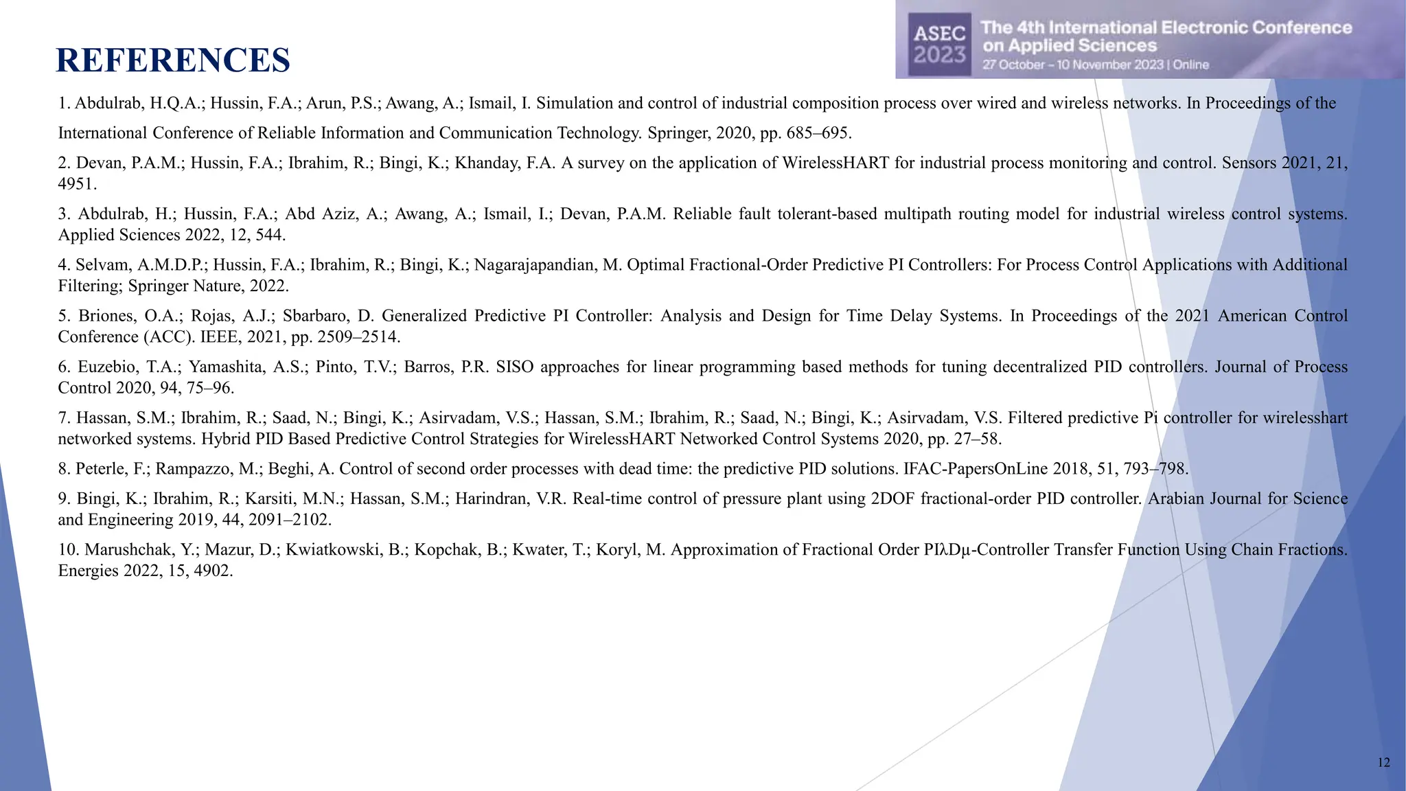 Fractional Order Predictive Pi Controller Based Dead Time Compensator For Wireless Networksppt