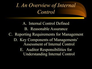 Powerpoint.ppt on intrnal cntrol overview | PPT