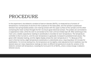PowerPoint presentation on dielectric study | PDF
