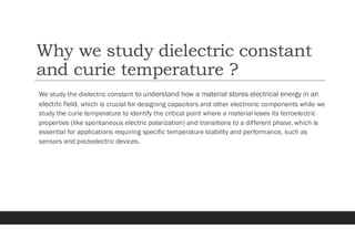 PowerPoint presentation on dielectric study | PDF