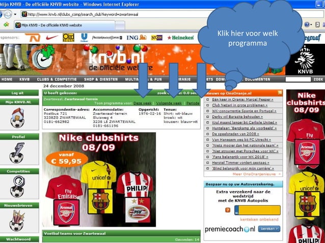 Aanmelden KNVB voor programma overzicht | PPT