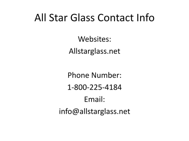 All Star Glass | PPTX | Automotive