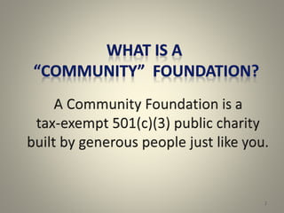 What is a Community Foundation? | PPTX