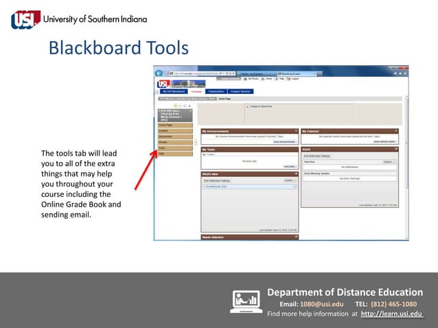 USI Blackboard Walkthrough | PPTX | Educational Assessment | Education