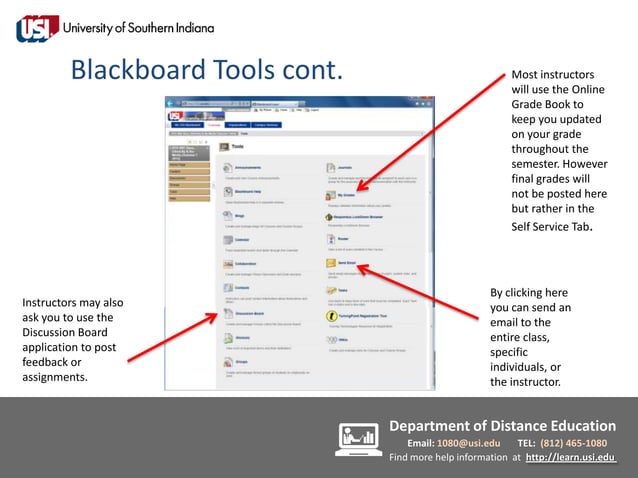 USI Blackboard Walkthrough | PPTX | Educational Assessment | Education